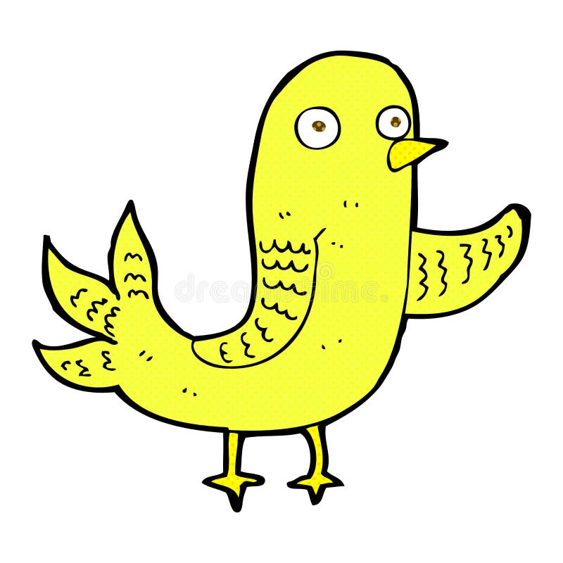 Comic cartoon waving bird stock illustration. Illustration of retro ...