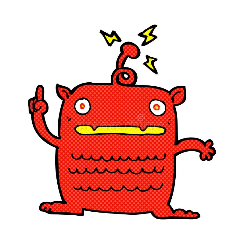 Comic Cartoon Weird Little Alien Stock Illustration - Illustration of ...