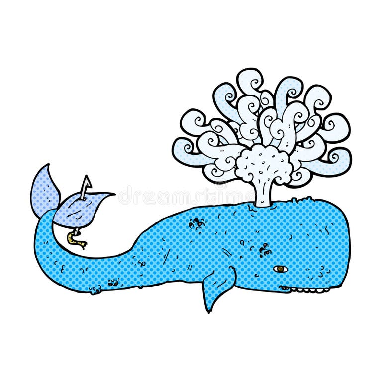 Comic cartoon whale stock illustration. Illustration of character ...