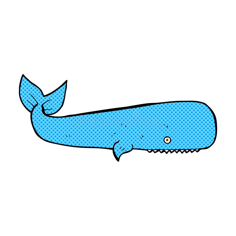 Comic cartoon whale stock illustration. Illustration of doodle - 52877304