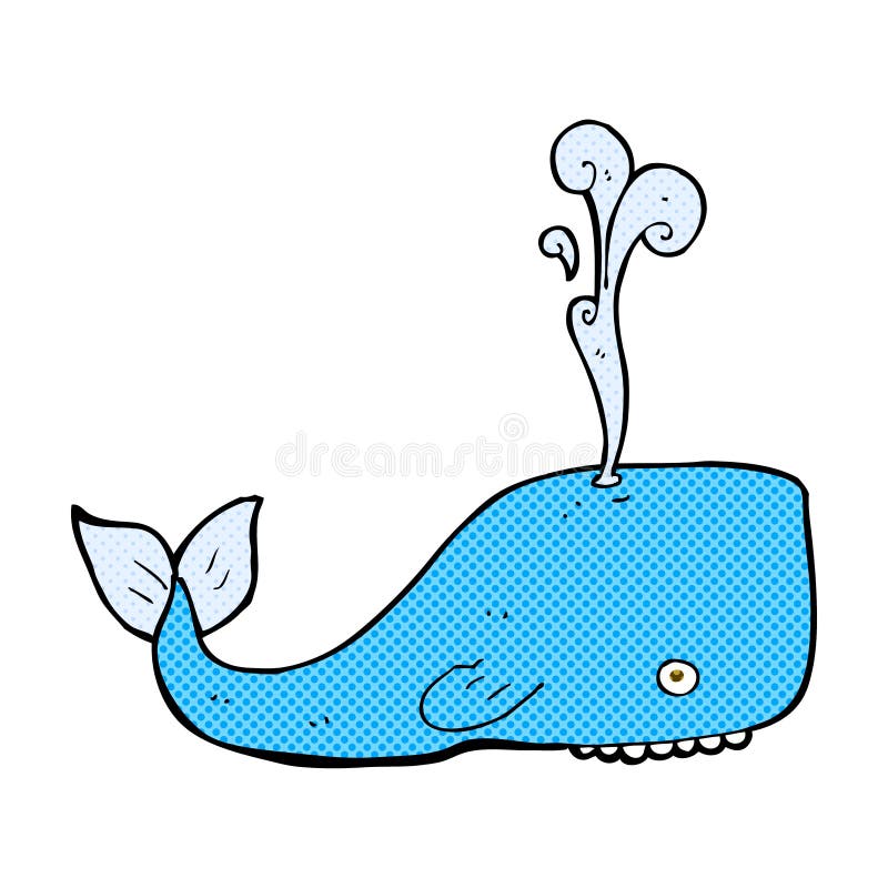Comic cartoon whale stock illustration. Illustration of book - 52877487