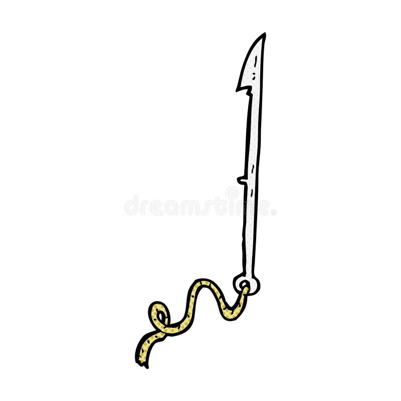 Cartoon whaling harpoon stock illustration. Illustration of drawing ...