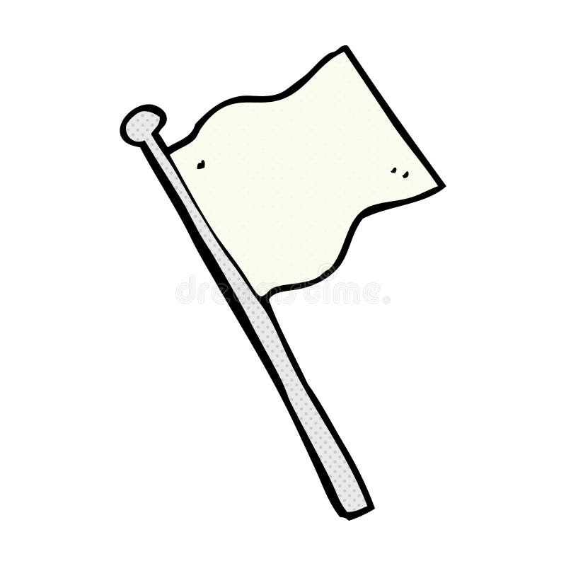 Comic cartoon white flag stock illustration. Illustration of style ...