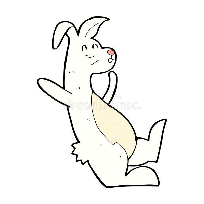 Comic cartoon white rabbit stock illustration. Illustration of quirky ...