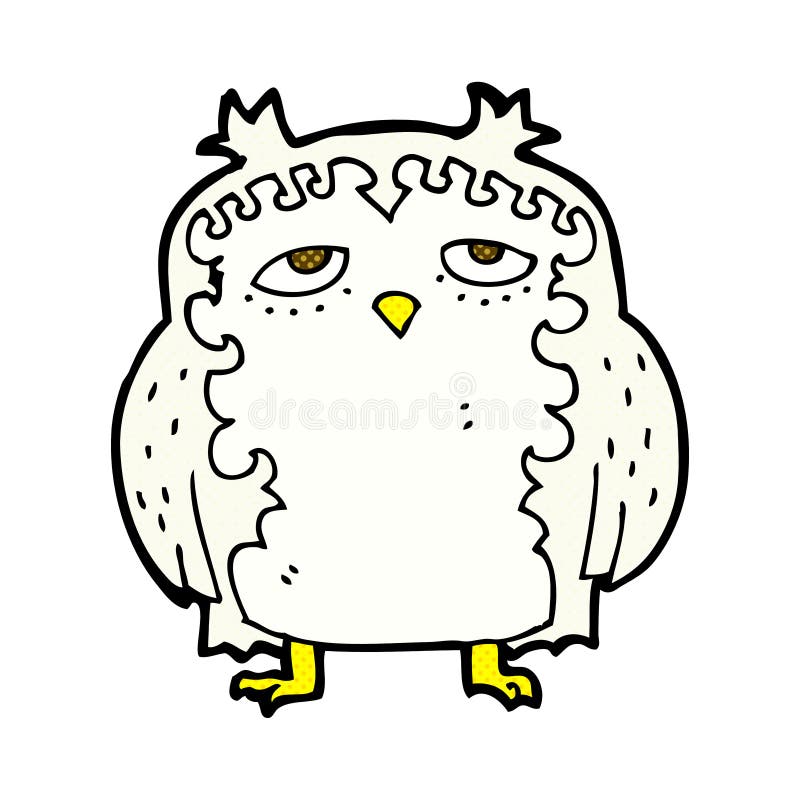 Cartoon Wise Old Owl with Thought Bubble Stock Illustration ...