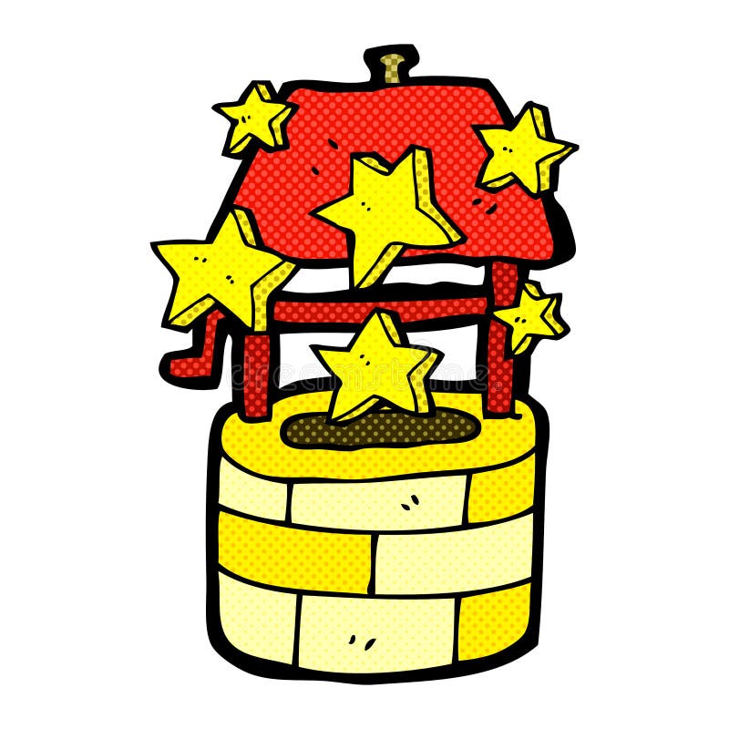 Comic cartoon wishing well stock illustration. Illustration of print ...