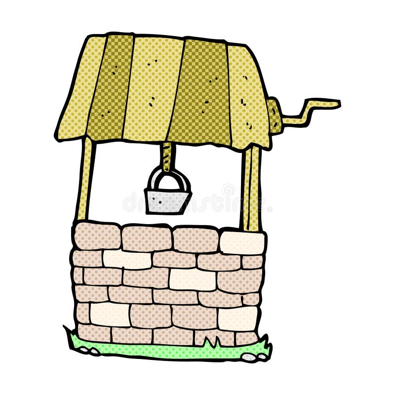 Comic cartoon wishing well stock illustration. Illustration of comic ...