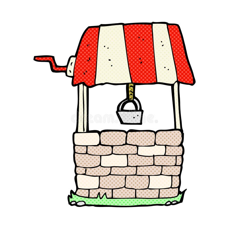 Comic cartoon wishing well stock illustration. Illustration of ...