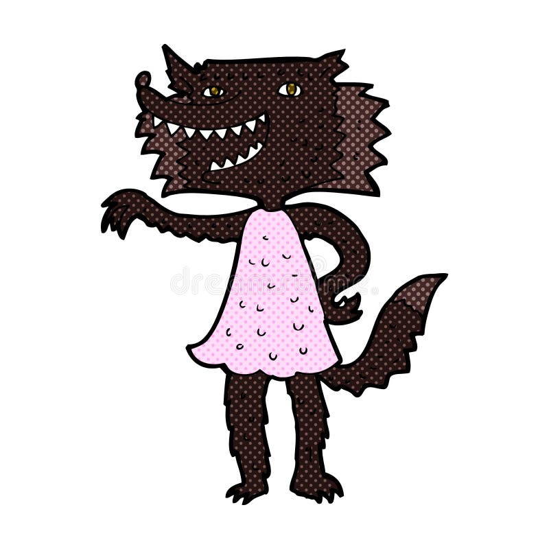 Comic cartoon wolf girl stock illustration. Illustration of comic ...