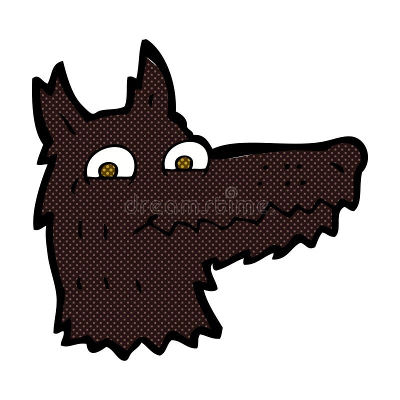 Comic cartoon wolf head stock illustration. Illustration of silly ...