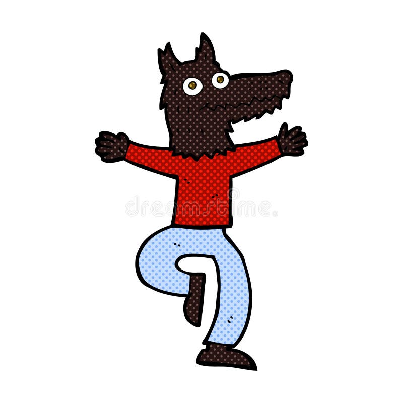 Comic cartoon wolf man stock illustration. Illustration of cartoon ...