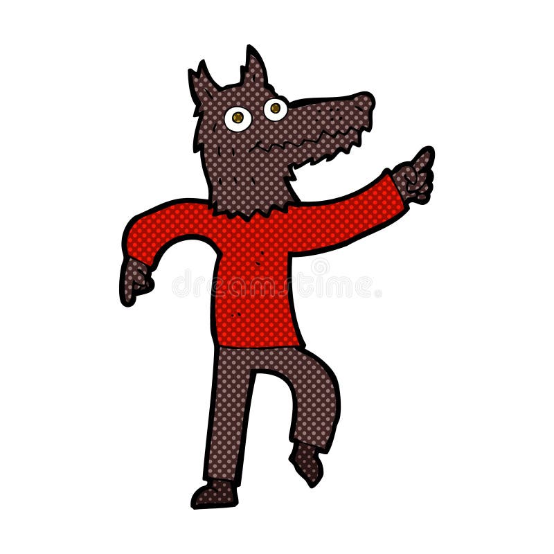 Comic cartoon wolf man stock illustration. Illustration of wolf - 52953911
