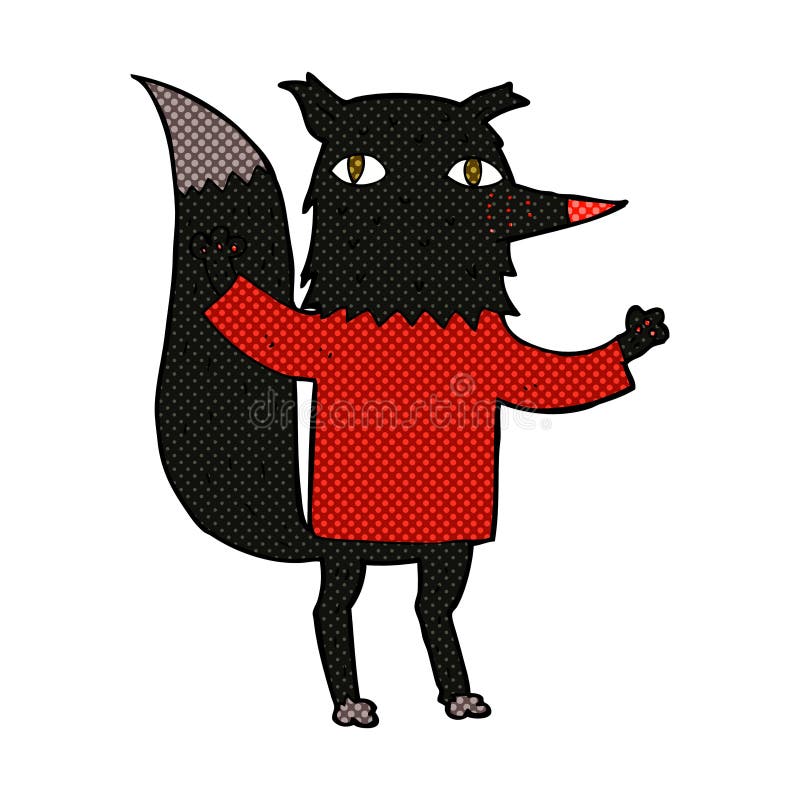 Comic cartoon wolf stock illustration. Illustration of style - 51586530