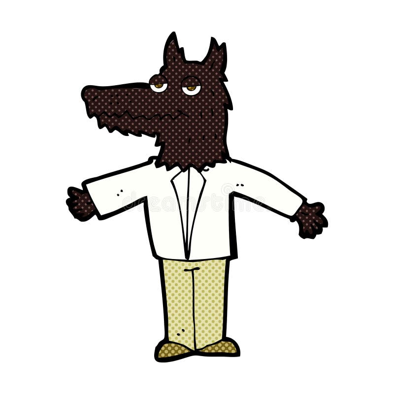 Comic cartoon wolf stock illustration. Illustration of cartoon - 52950214