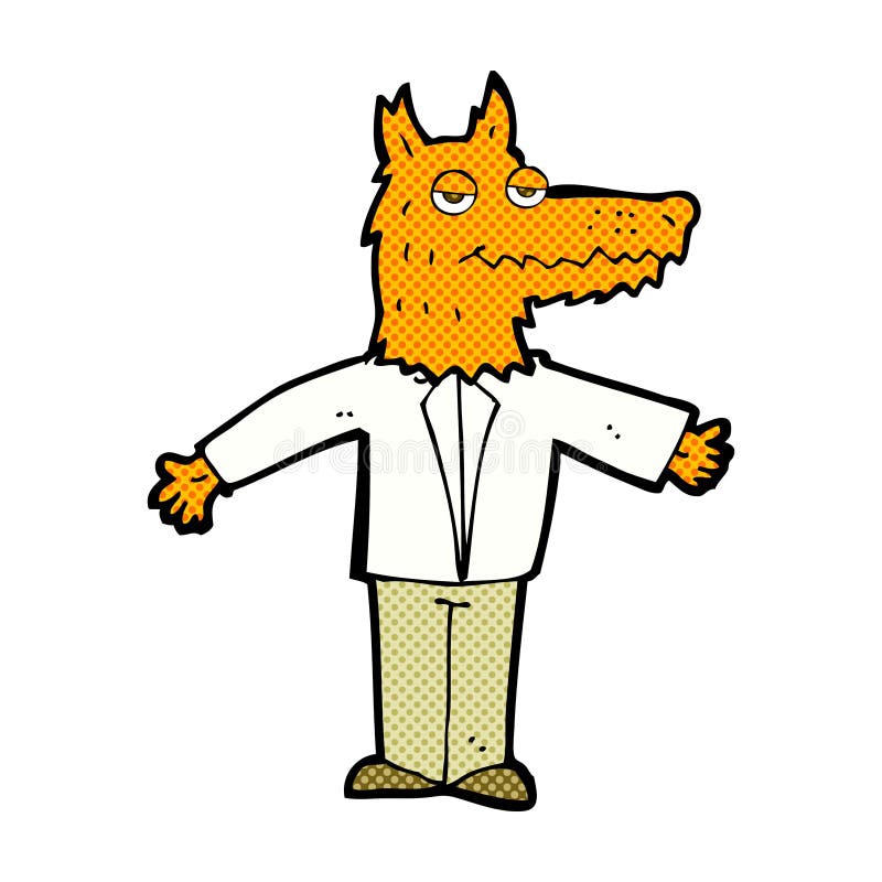Comic cartoon wolf stock illustration. Illustration of clip - 52877684