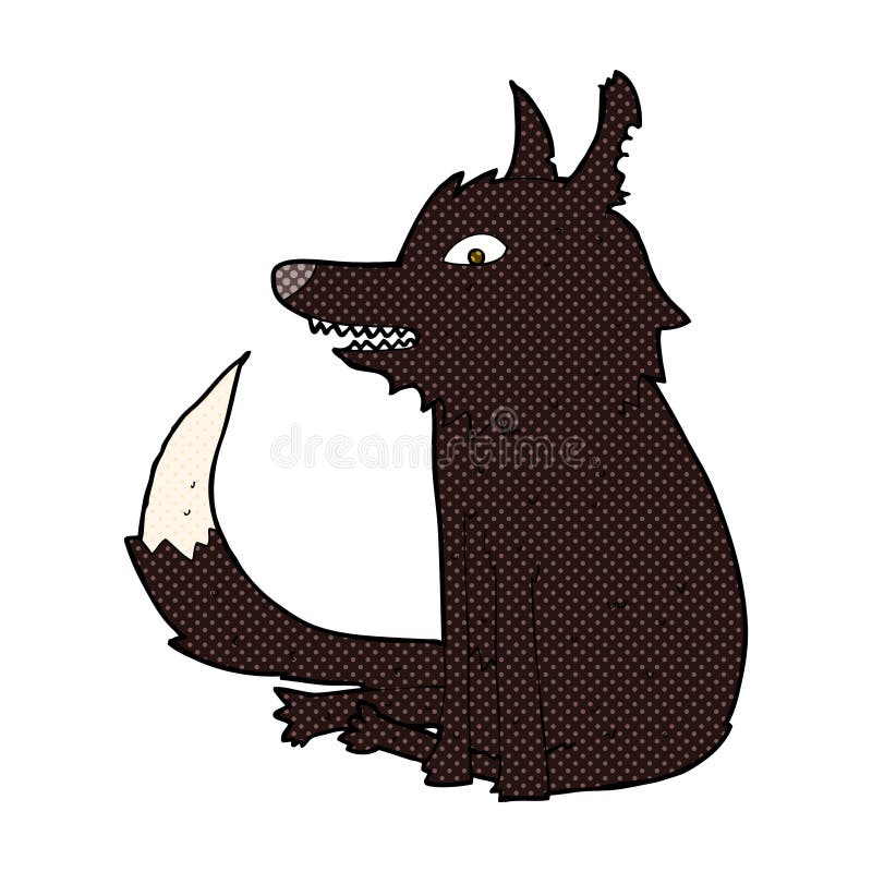 Comic cartoon wolf sitting stock illustration. Illustration of cartoon ...