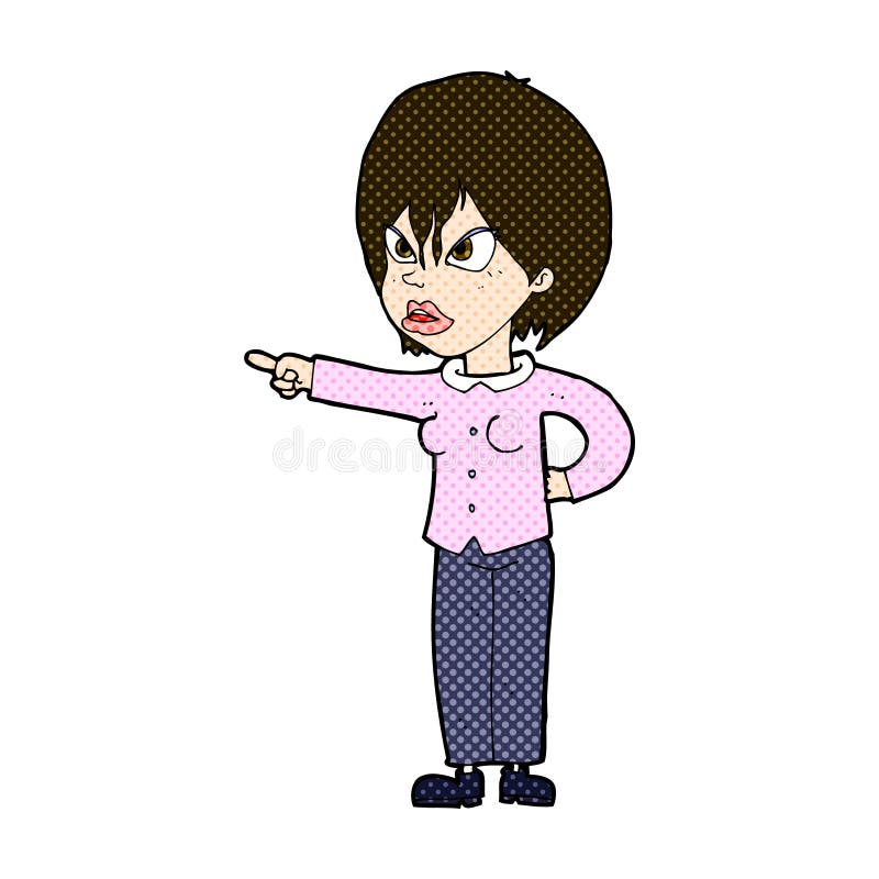 Comic Cartoon Woman Accusing Stock Illustration - Illustration of crazy ...