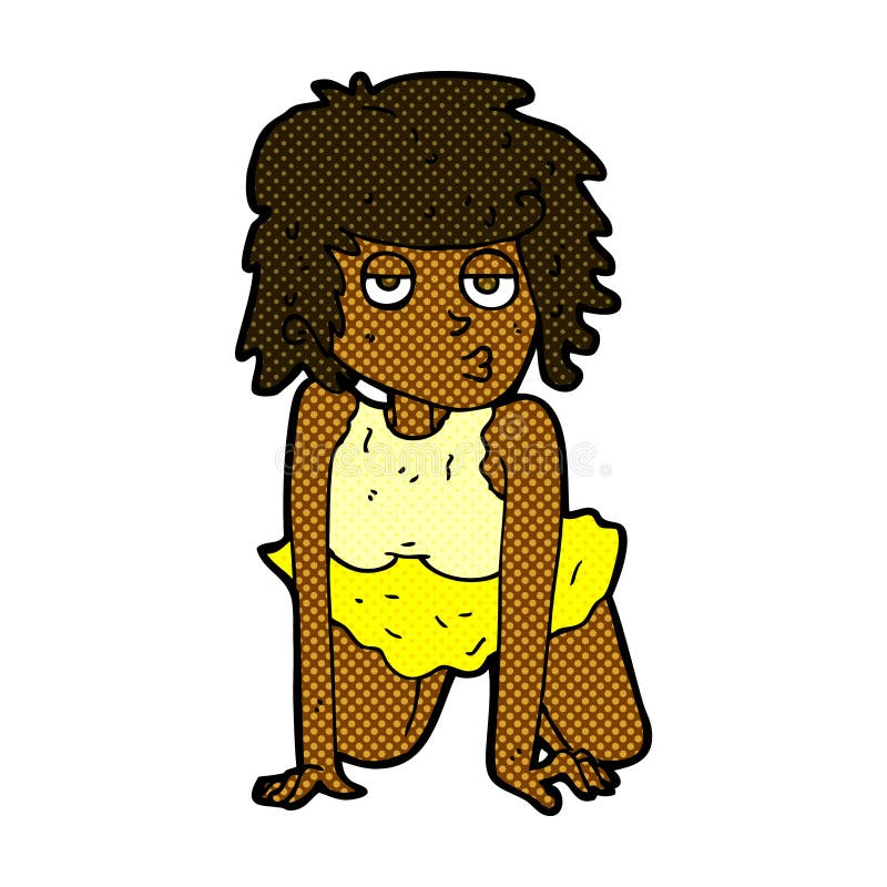 Comic Cartoon Woman Doing Pin-up Pose Stock Illustration - Illustration ...
