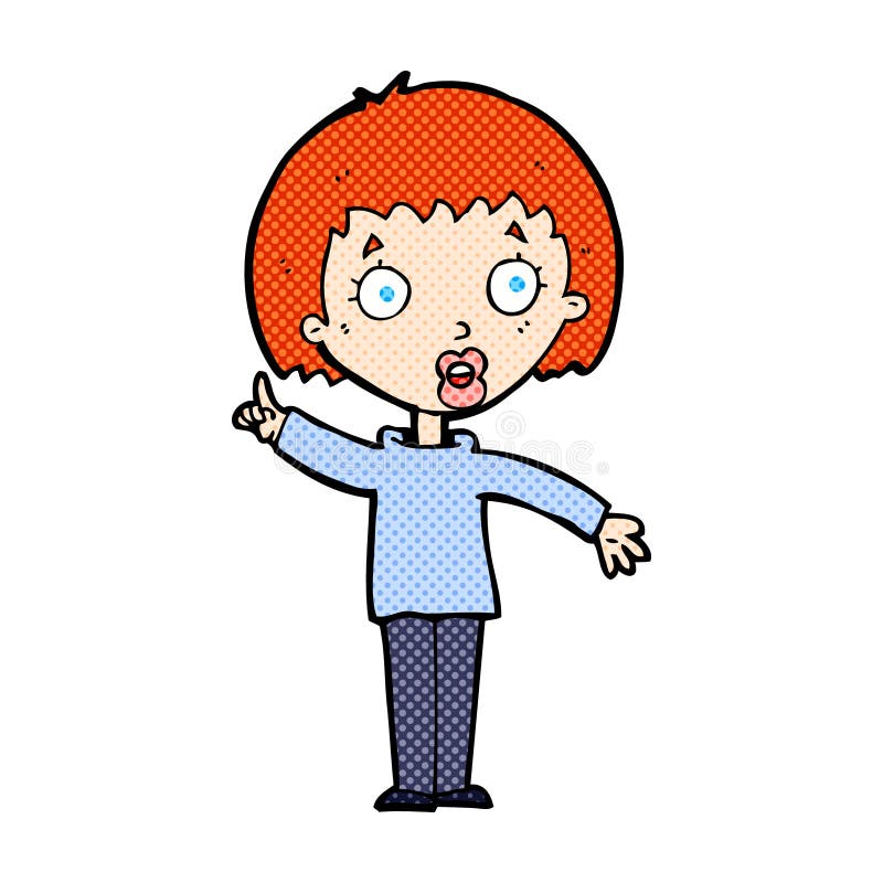 Comic Cartoon Woman Explaining Her Point Stock Illustration ...