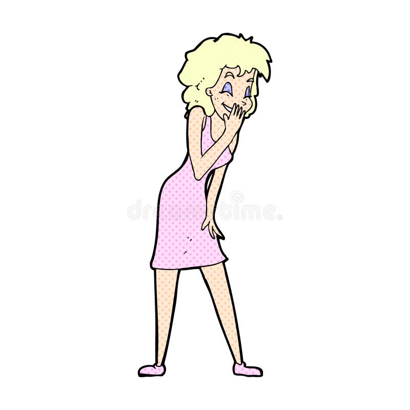 Comic Cartoon Woman Laughing Stock Illustration - Illustration of style ...