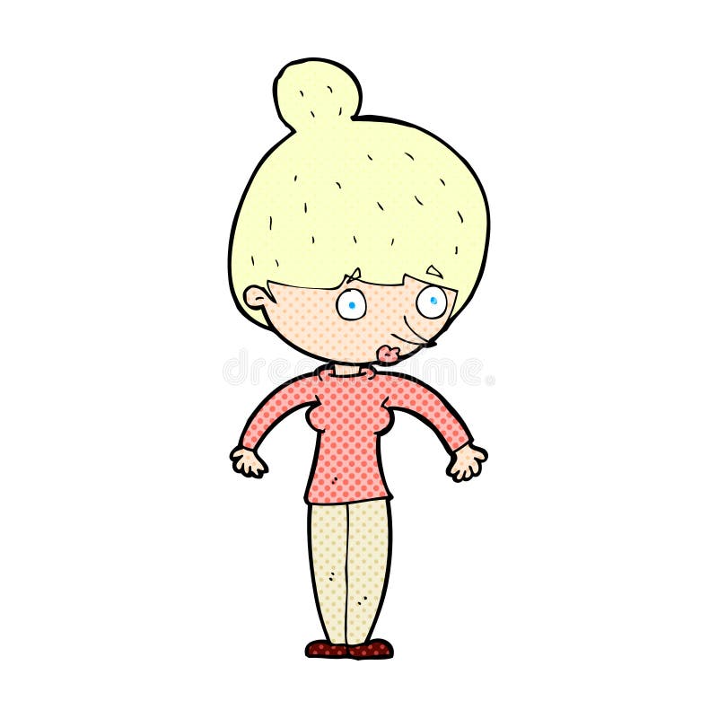 Comic Cartoon Woman Staring Stock Illustration - Illustration of ...