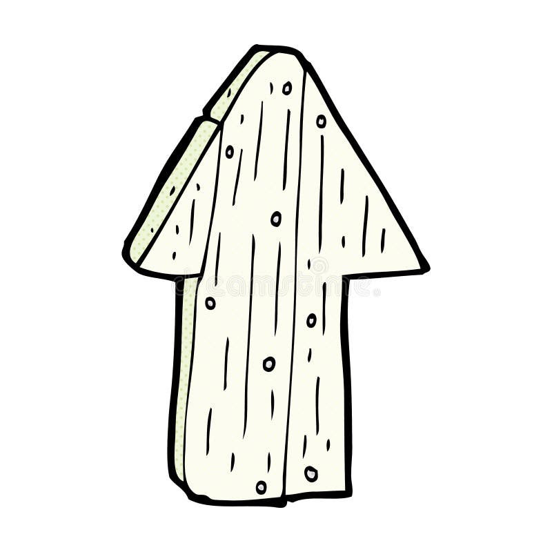 Comic Cartoon Wooden Direction Arrow Stock Illustration - Illustration ...