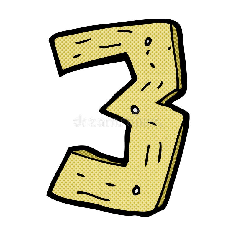 Comic Cartoon Wooden Number Stock Illustration - Illustration of funny ...