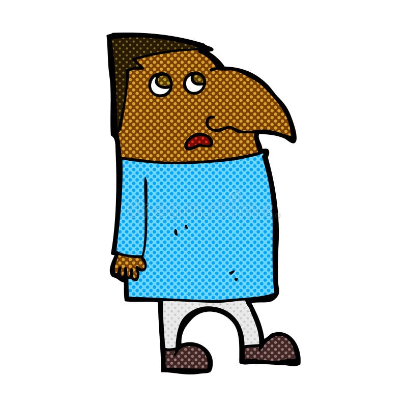 Comic cartoon worried man stock illustration. Illustration of retro ...