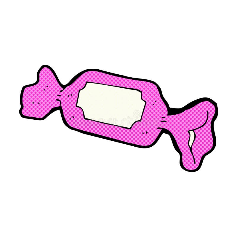 Comic Cartoon Wrapped Candy Stock Illustration - Illustration of hand ...