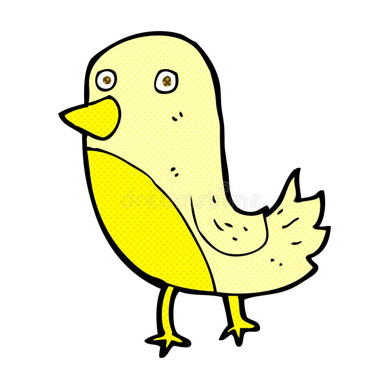 Comic cartoon yellow bird stock illustration. Illustration of retro ...