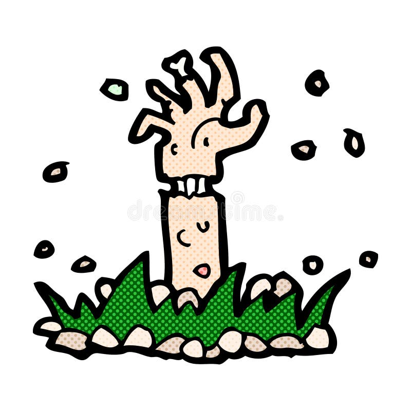 Comic cartoon zombie arm stock illustration. Illustration of ...