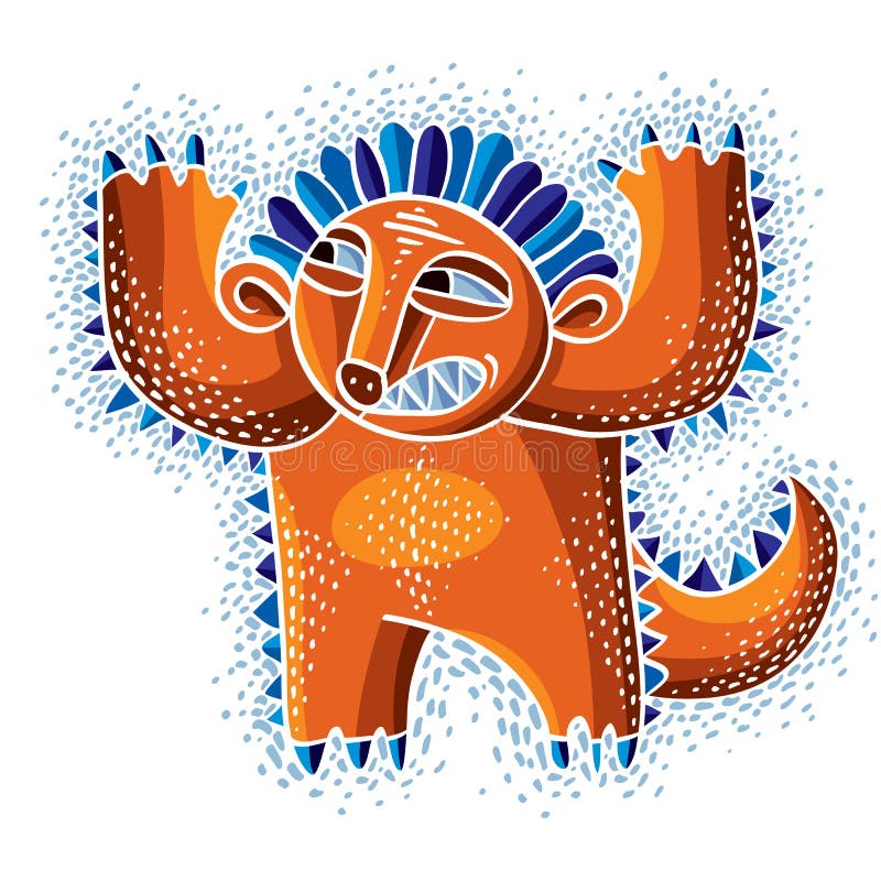 Comic Character, Vector Funny Orange Alien Monster. Emotional Ex Stock ...