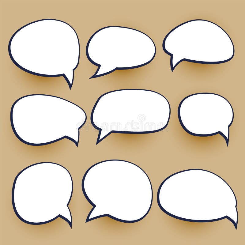 Comic Chat Bubbles Elements Set Stock Vector - Illustration of abstract ...