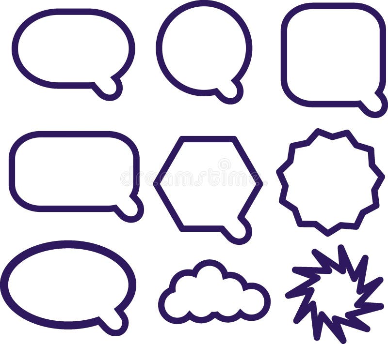 Comic and Chat Style Speech Bubbles Stock Illustration - Illustration ...