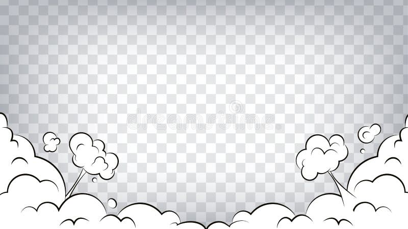 Comic Frame Background. Cartoon Puff Cloud Frame on Transparent ...