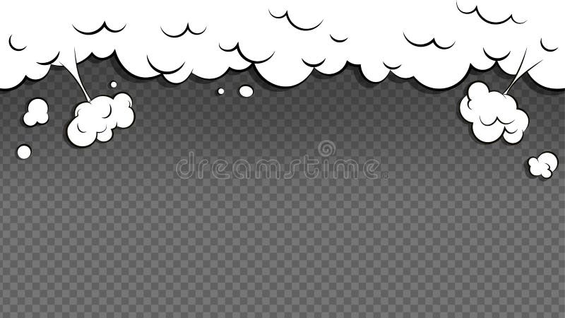 Comic Frame Background. Cartoon Puff Cloud Frame on Transparent ...