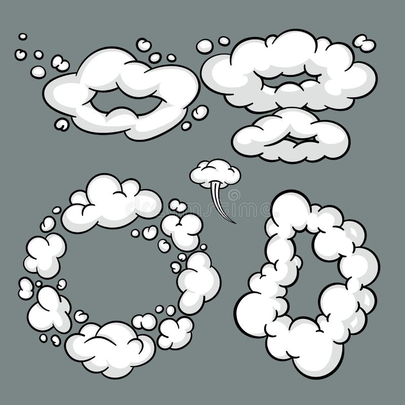 Comic Cloud or Smoke, Cartoon Vector Motion Effects, and Explosions ...