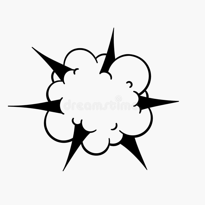 Comic Clouds, Cartoon Vector Clouds in Line Style Isolated on Light ...