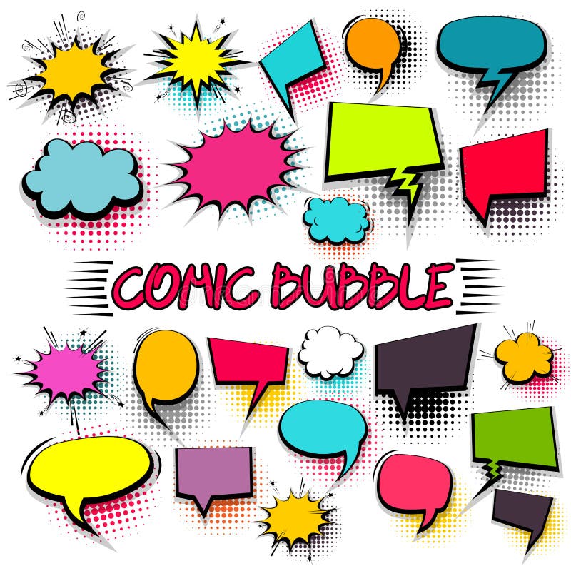 Comic Collection Colored Cloud Stock Vector - Illustration of idea ...