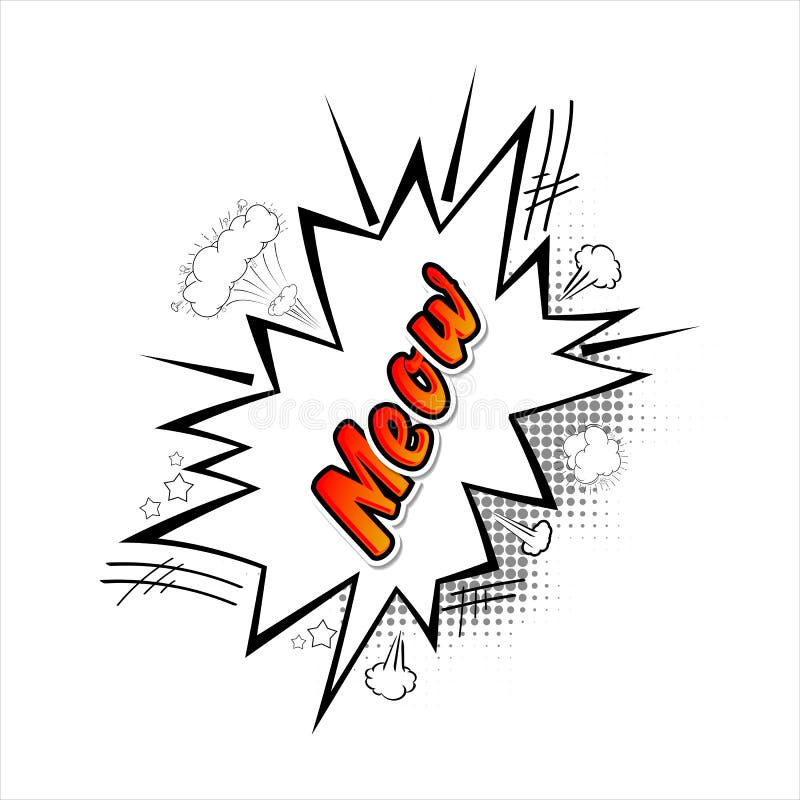 Comic Collection Word Meow Colored Sound Chat Text Effects Pop Art ...