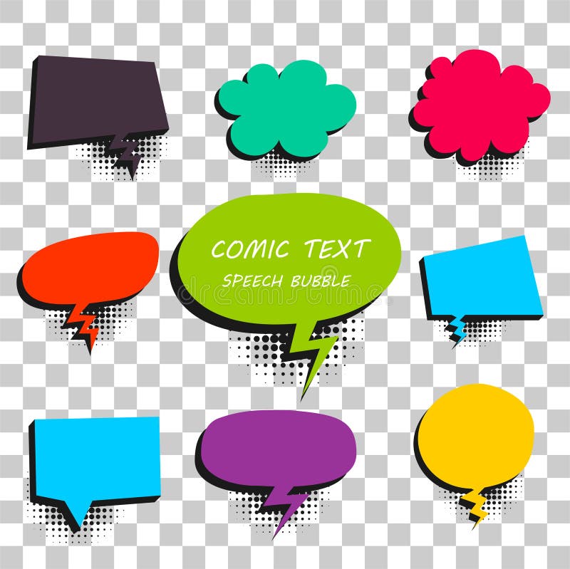 Comic Colored Text Speech Bubble 30 Stock Vector - Illustration of ...