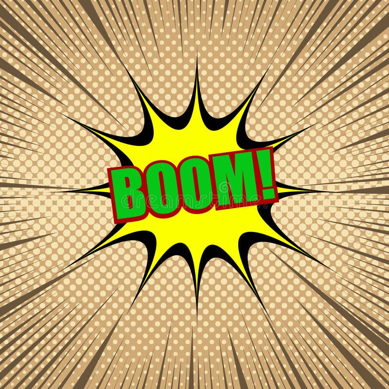 Comic Colorful Boom Wording Template Stock Vector - Illustration of ...