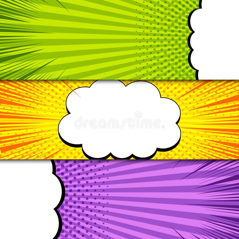 Comic Colorful Horizontal Banners Stock Vector - Illustration of ...
