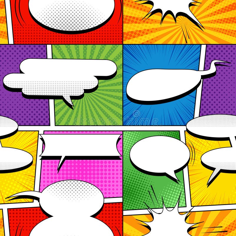 Comic Colorful Seamless Pattern Stock Vector - Illustration of comic ...