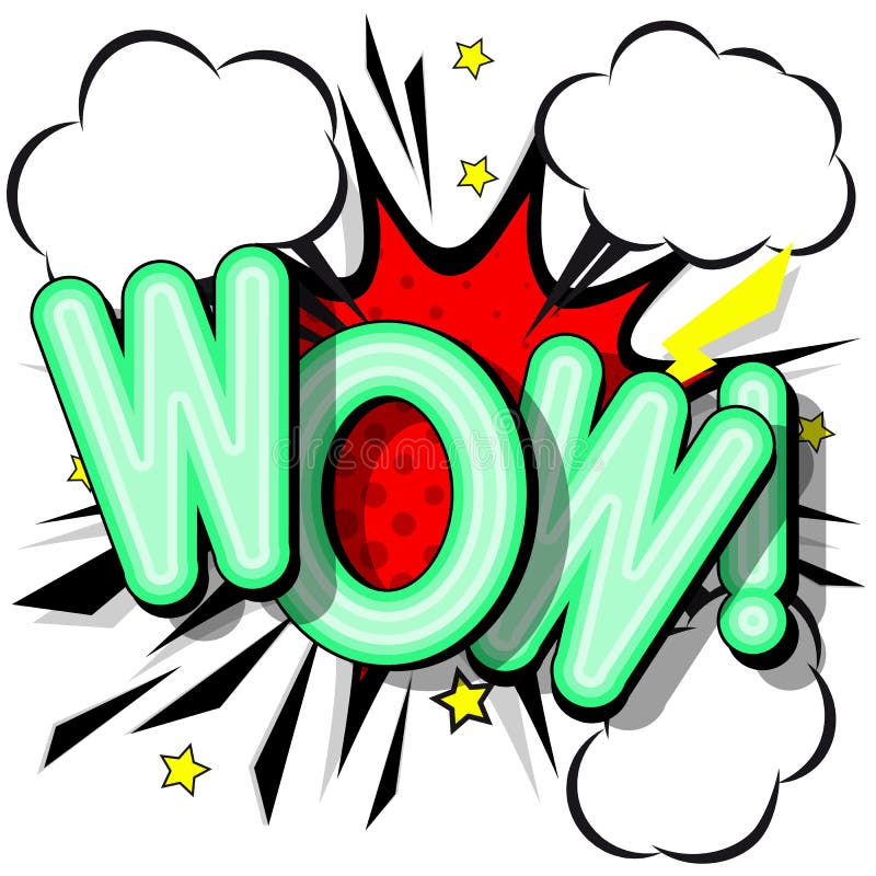 Comic Design Speech Bubbles, WOW - Retro Lettering. Stock Vector ...