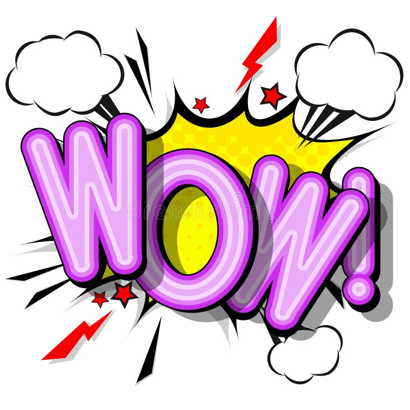 Comic Design Speech Bubbles, WOW - Retro Lettering. Stock Vector ...