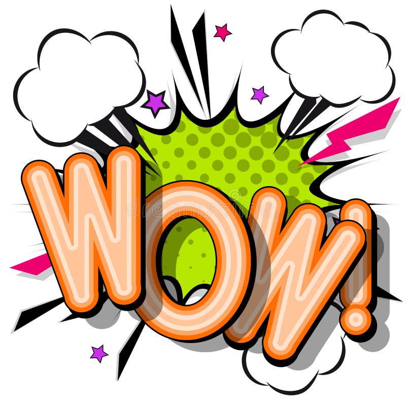Comic Design Speech Bubbles, WOW - Retro Lettering. Stock Vector ...