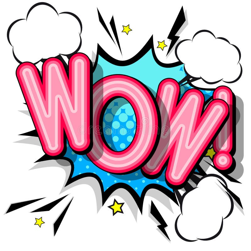 Comic Design Speech Bubbles, WOW - Retro Lettering. Stock Vector ...