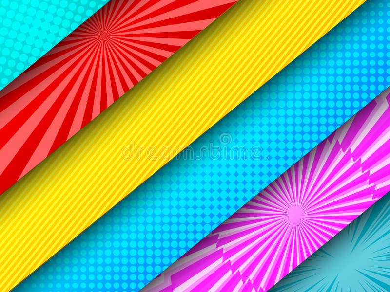 Comic Diagonal Colorful Banners Stock Vector - Illustration of graphics ...