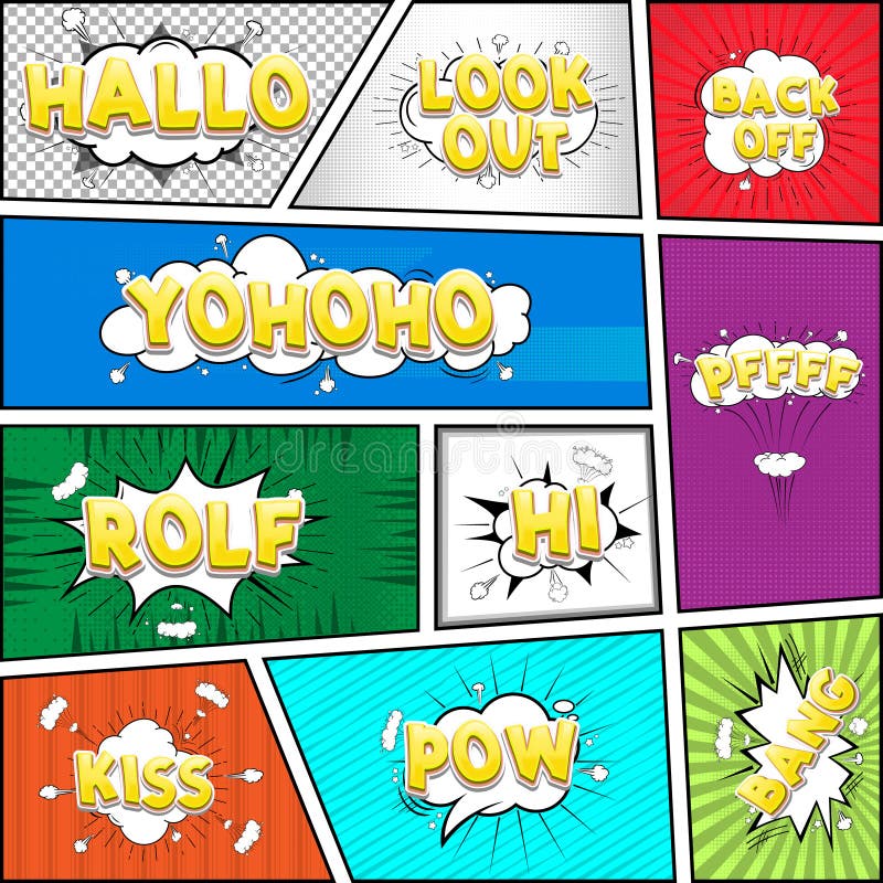 Comic Dialog Cloud, Text Pop-art. Stock Vector - Illustration of ...